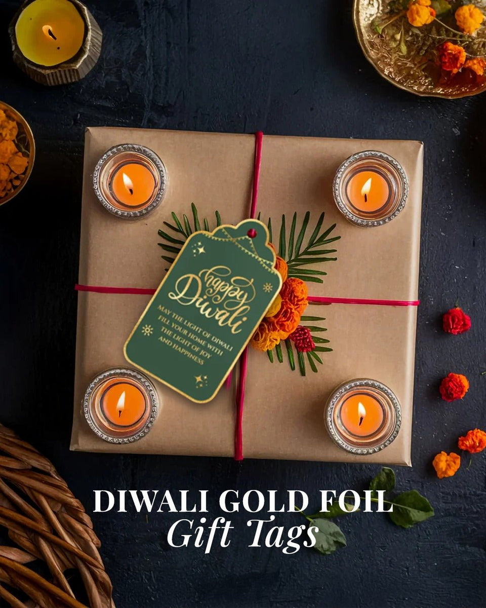Personalised Diwali Gold Foil Gift Tags | Chatterbox – Chatterbox Labels