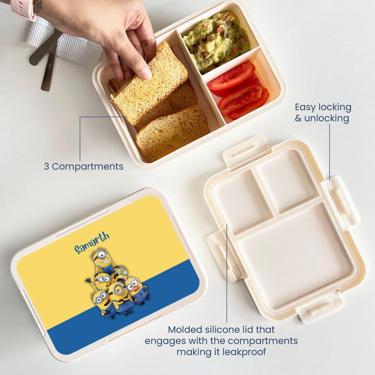 Custom Snack Box and Lunch Box for Kids- Minion Design