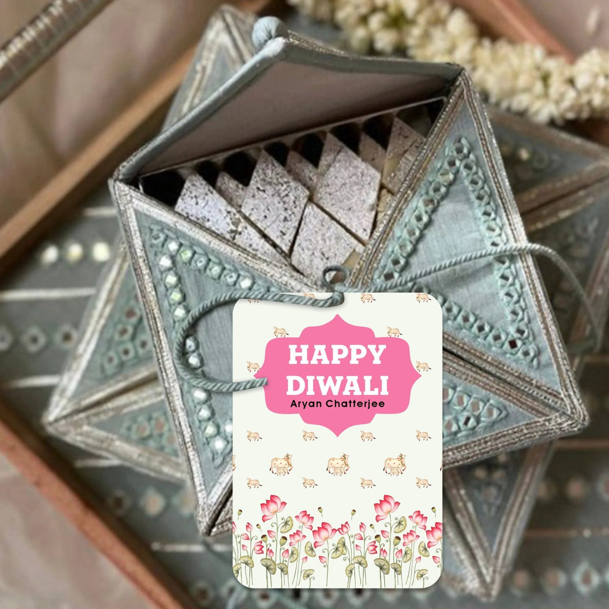 Happy Diwali Gift Tags/Gift Labels -Die-Cut Shape - Pichwai Grace ...