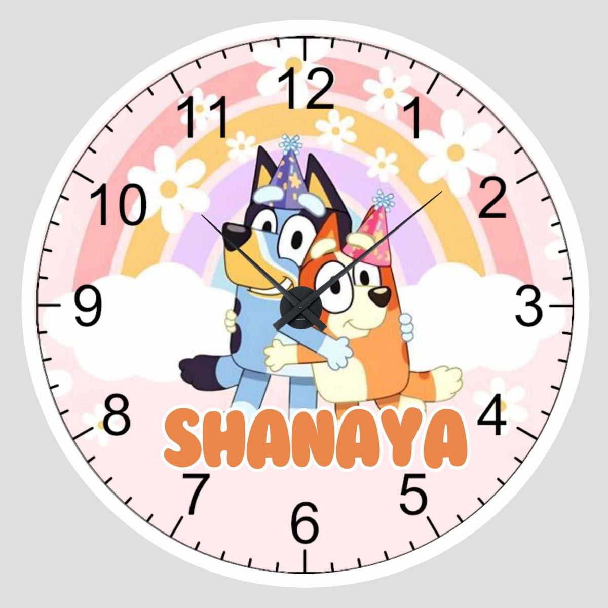 Personalised Wall Clock - Blueys Playtime 8466694897795 – Chatterbox Labels