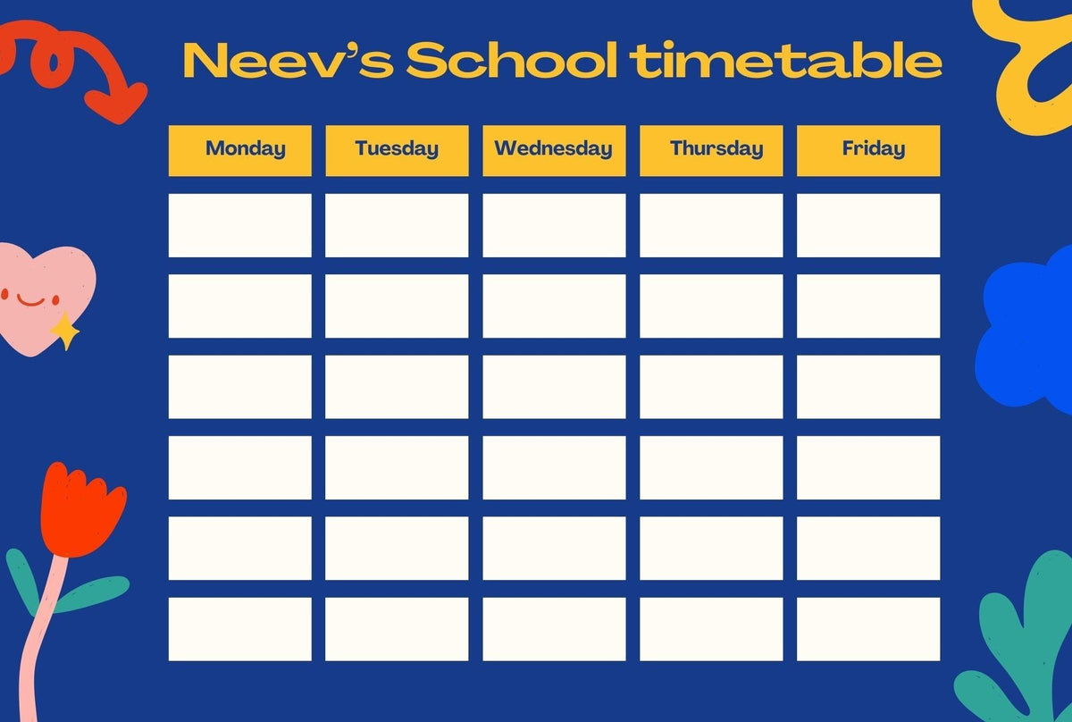 Erasable Personalised Time Table 8372397867139 – Chatterbox Labels