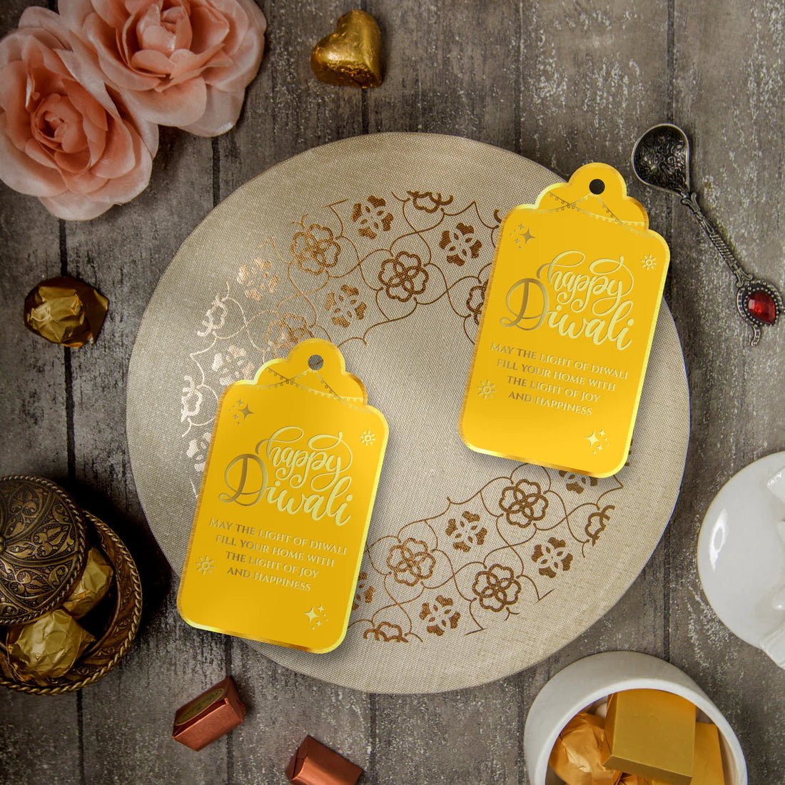 Happy Diwali Gold Foil Gift Tags - Radiant Yellow 8705233125507 ...