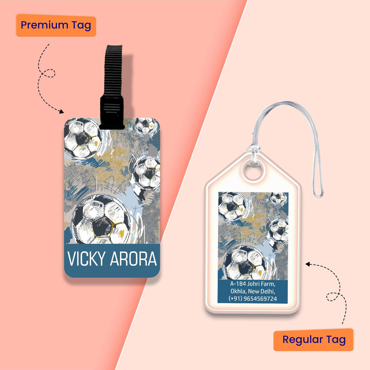 Personalized Bag Tags for Kids - Set of 5 - Game on 8568883150979 ...