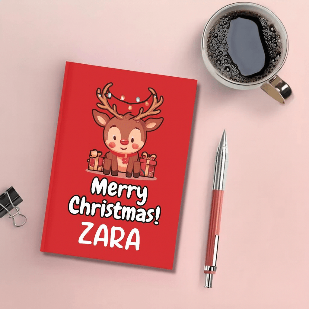 Personalised Notebook - A5 size - Christmas Design 8764032450691 ...
