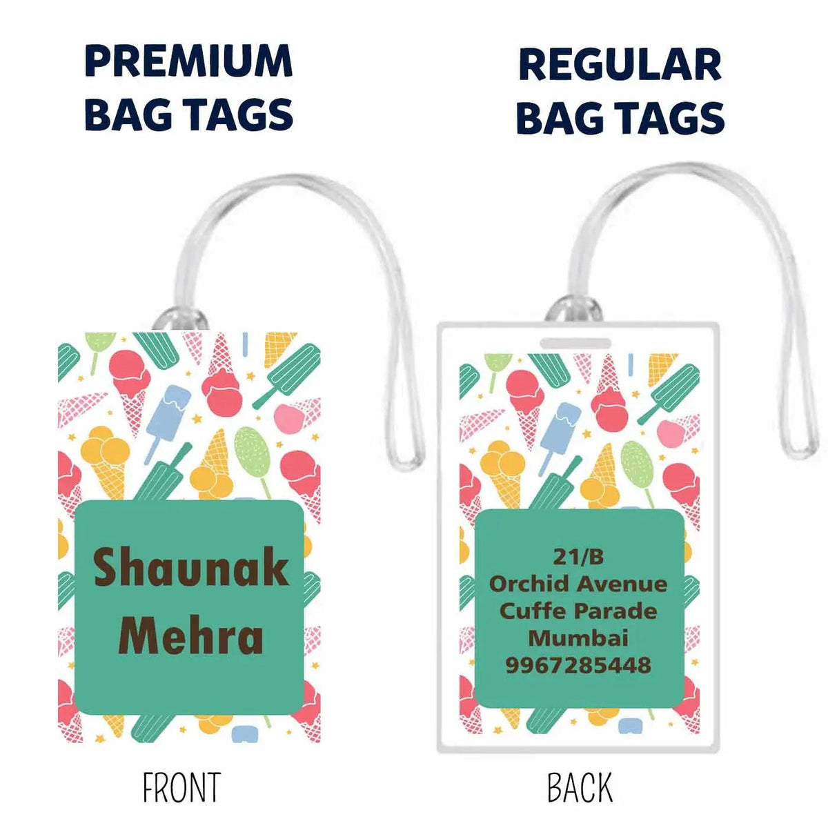 Bag Tags Ice-Cream Design - Set of 5 4871882670211 – Chatterbox Labels